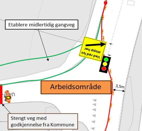 Trafikkregulering - rv. 13 - Sentrumsgata - Vik kommune